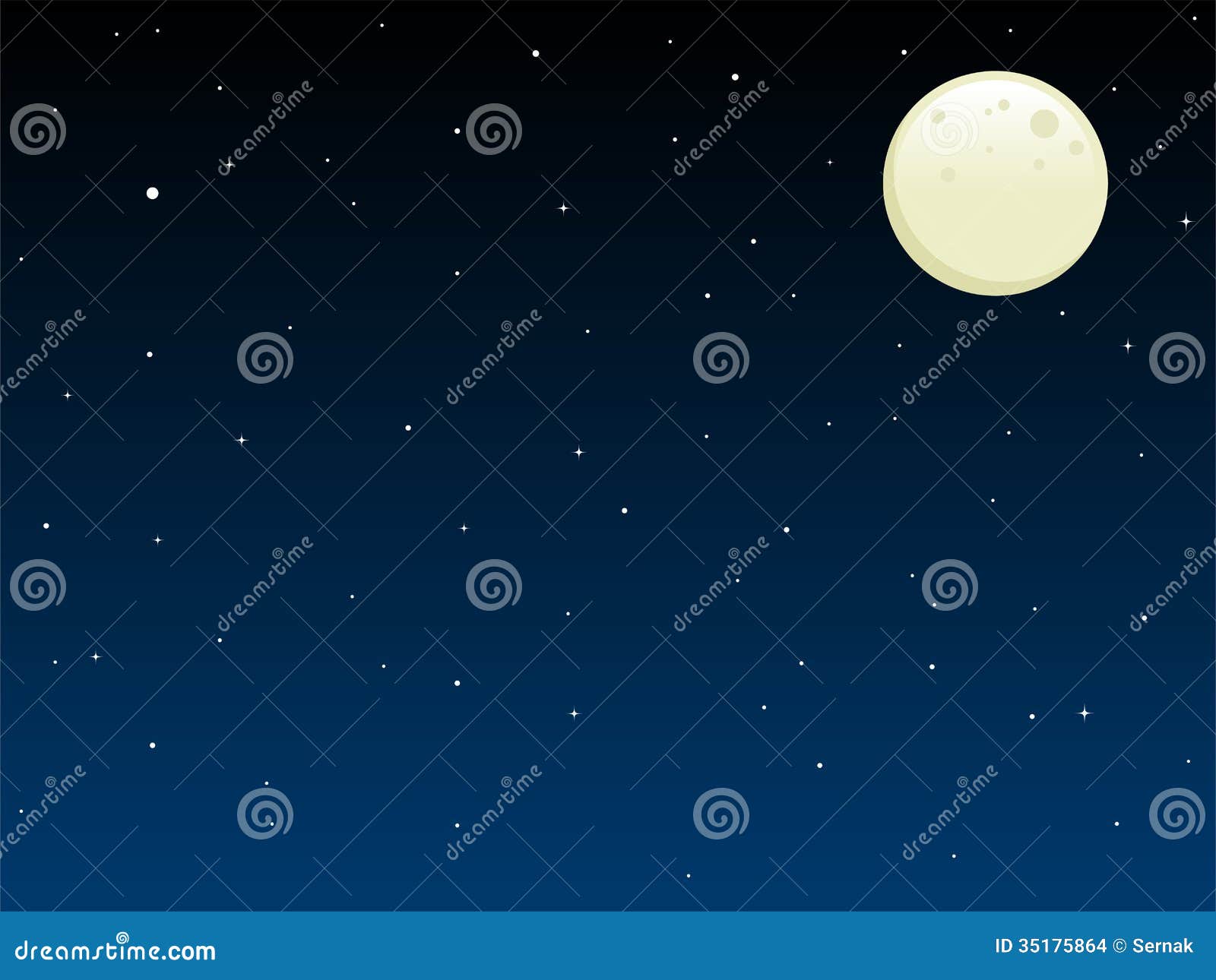 Night sky with full moon stock vector. Illustration of star - 35175864