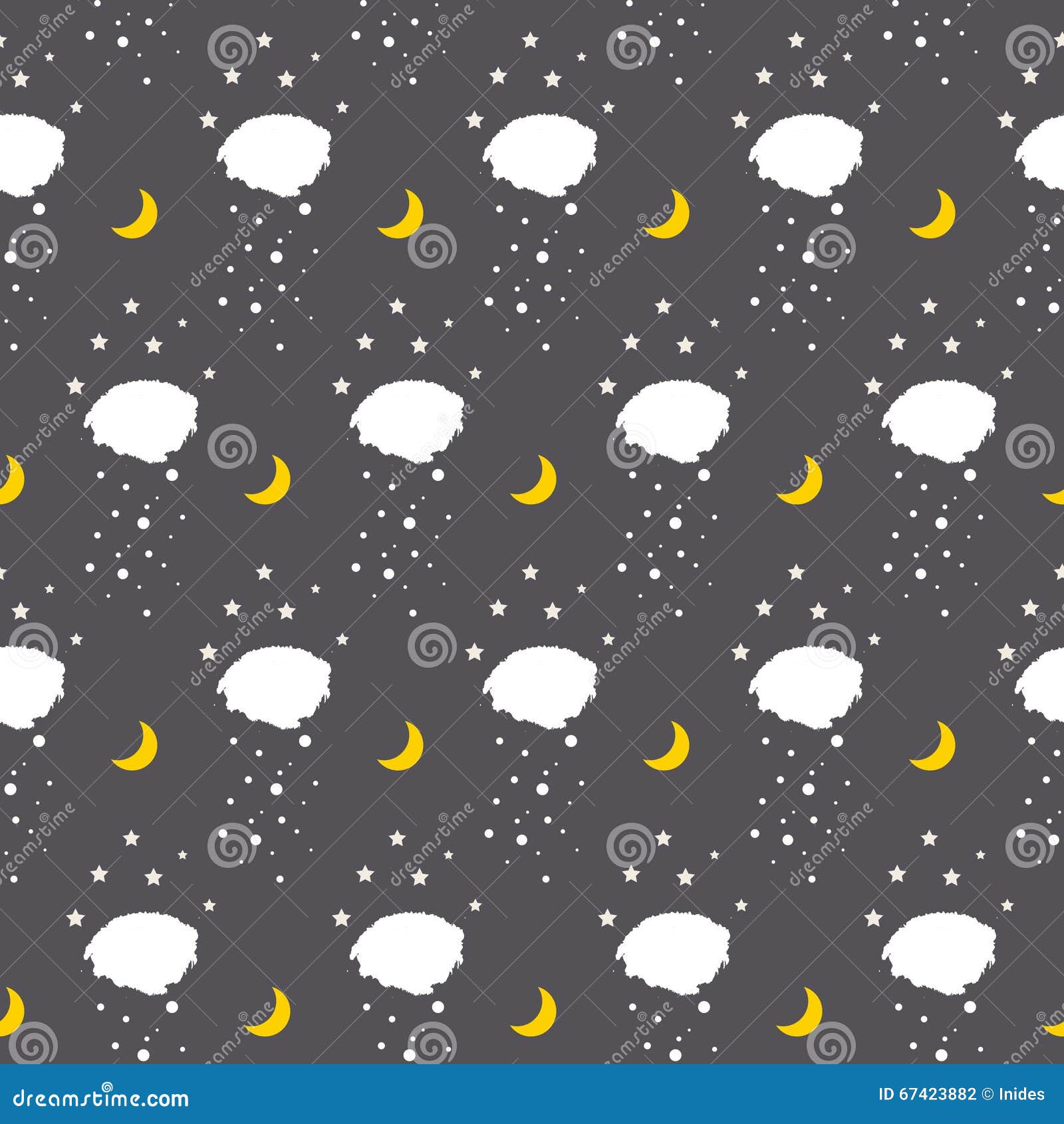 Night Sky Kid Seamless Pattern. Stock Vector - Illustration of moon ...