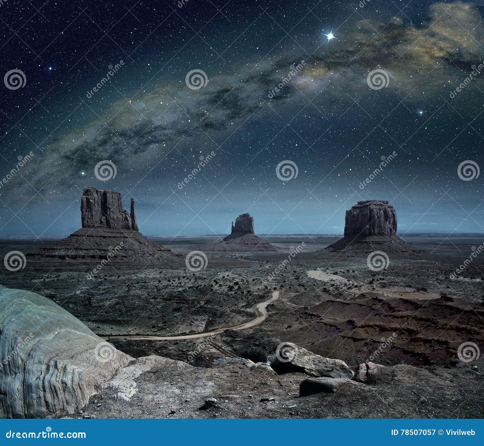 Night Sky in Monument Valley Stock Image - Image of arid, america: 78507057