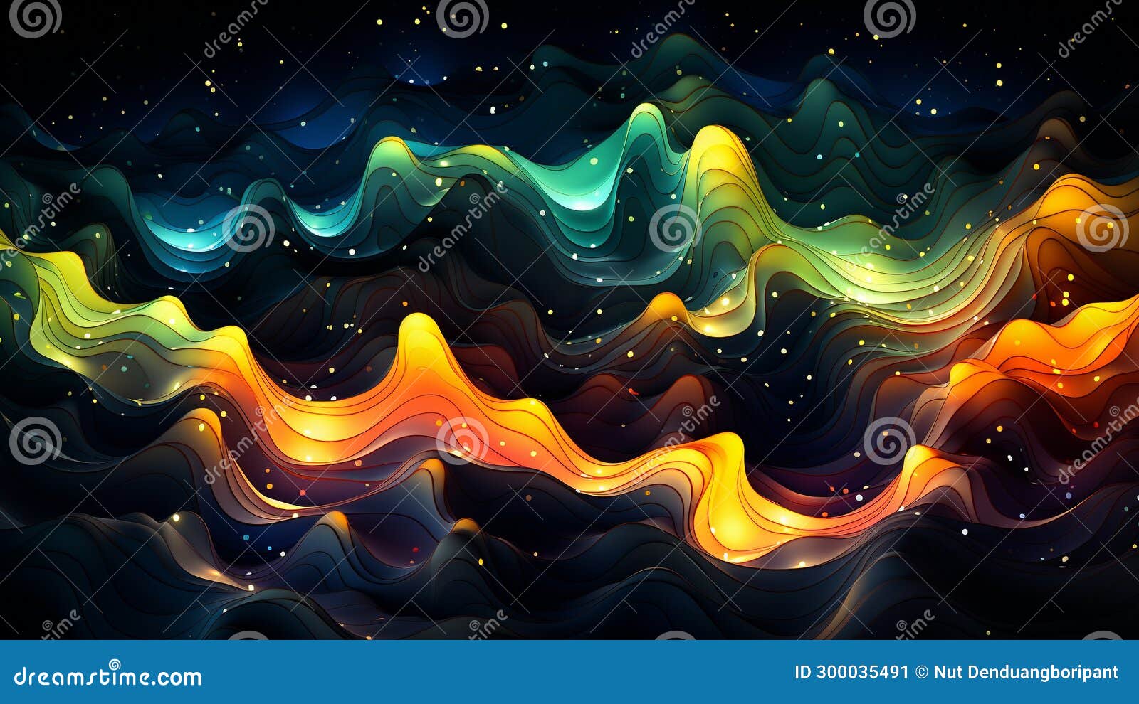 Night Sky Navy and Neon Yellow Abstract Mesmerizing Pattern Stock Image ...