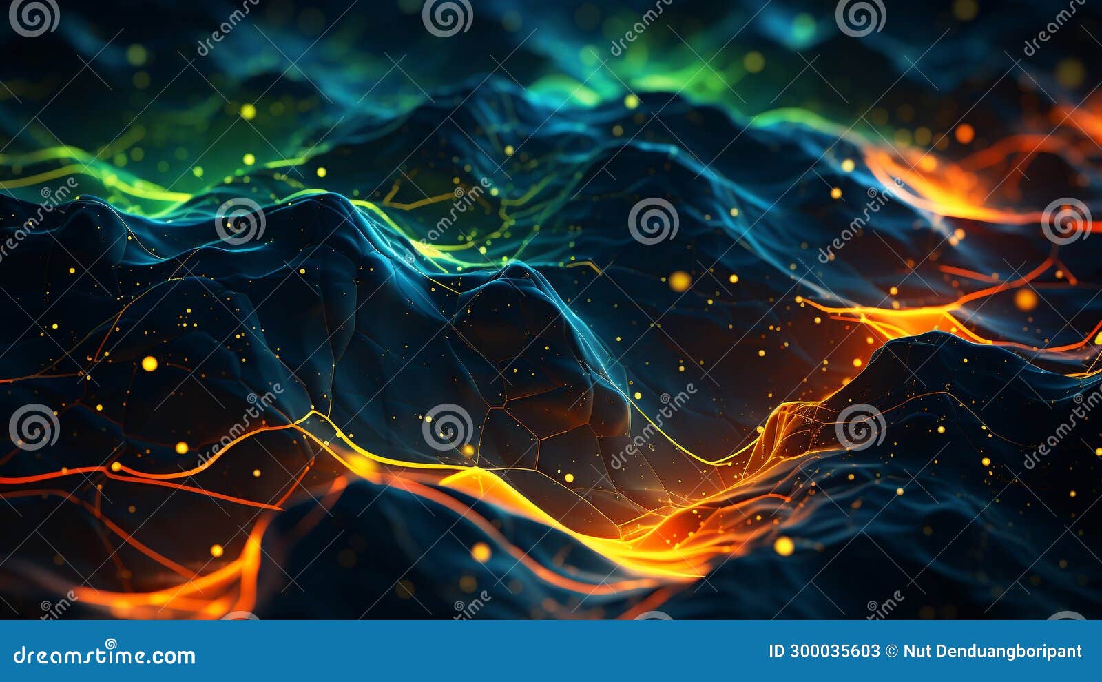 Night Sky Navy and Neon Yellow Abstract Mesmerizing Pattern Stock Image ...