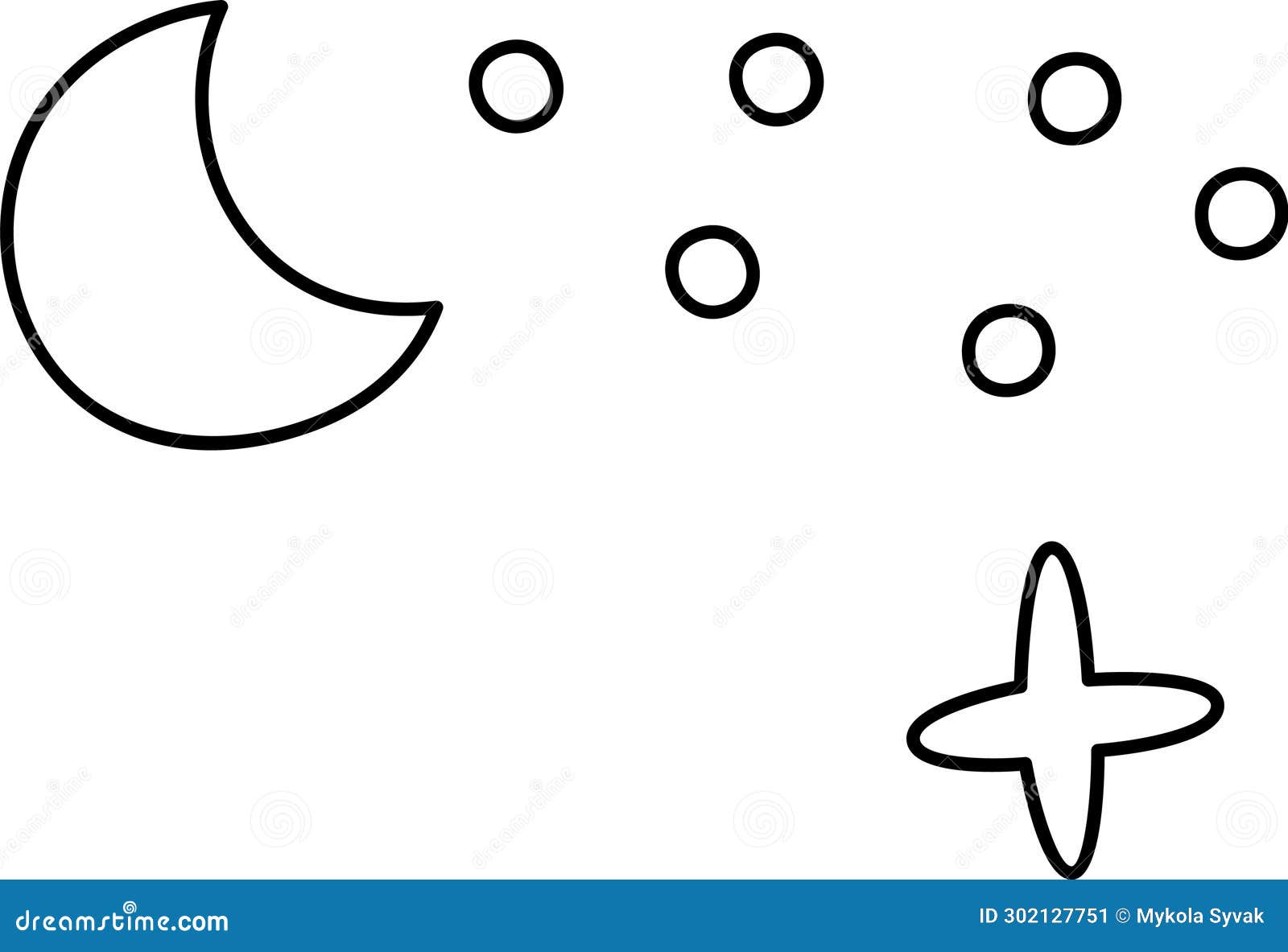 Night Sky Outline stock vector. Illustration of graphic - 302127751
