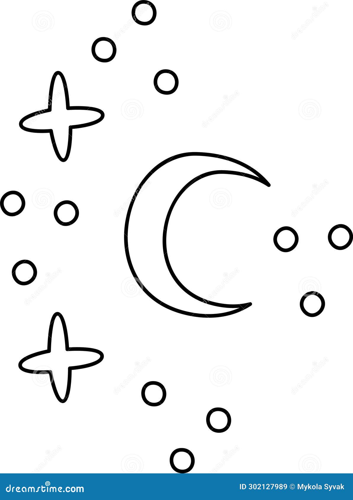 Night Sky Outline stock vector. Illustration of shape - 302127989