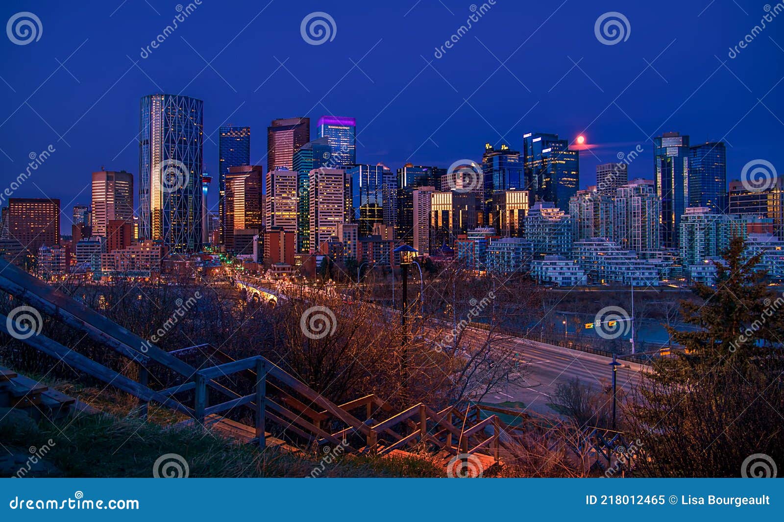 Night Sky Over Downtown Calgary Stock Image - Image of lights, alberta ...