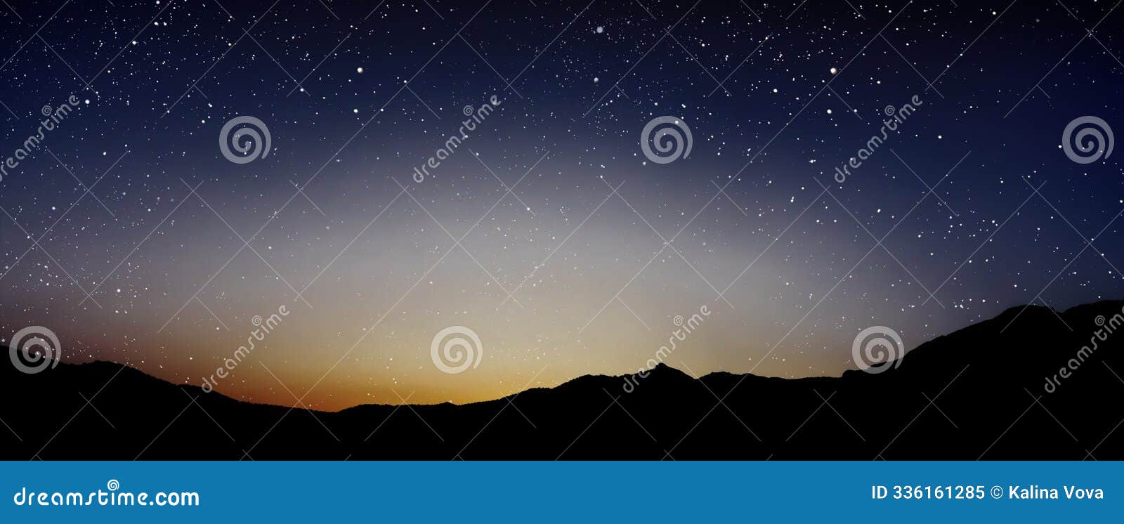 A Night Sky Panorama with Stars and Moon Stock Image - Image of star ...