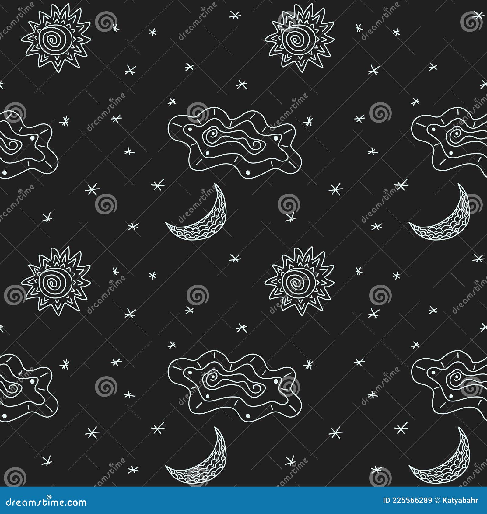 Night sky pattern stock vector. Illustration of decoration - 225566289