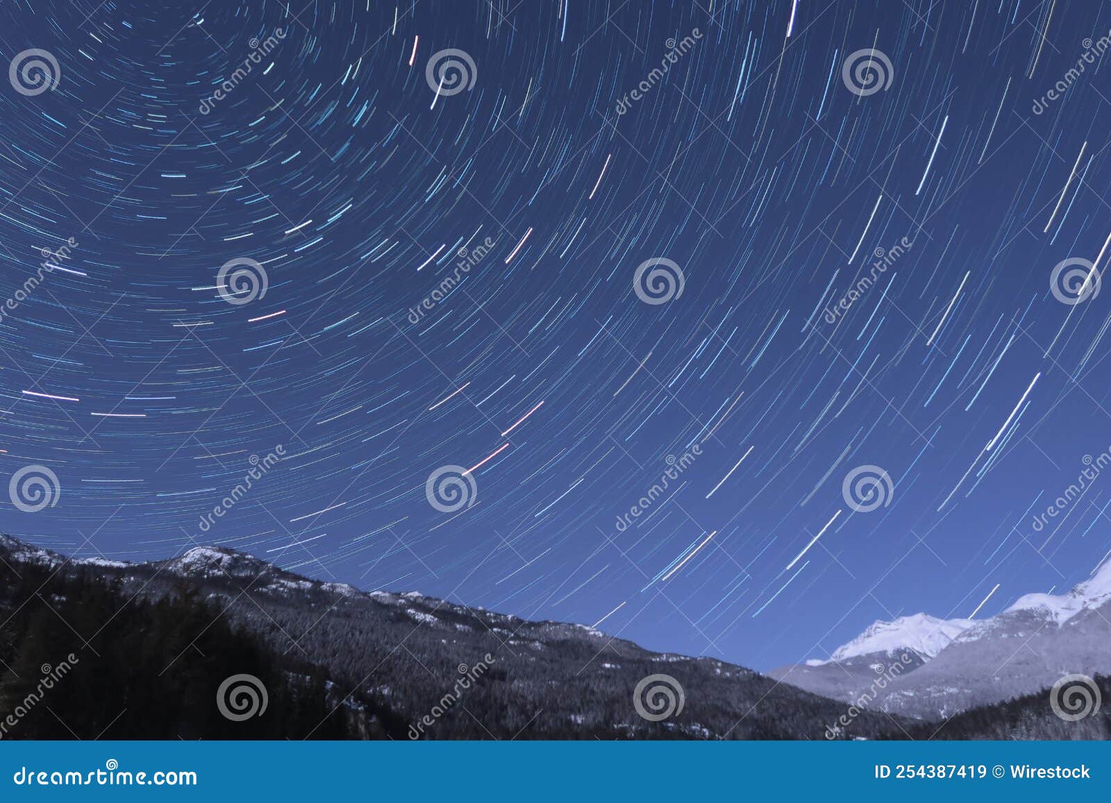 Night sky in a rotation stock image. Image of landscape - 254387419