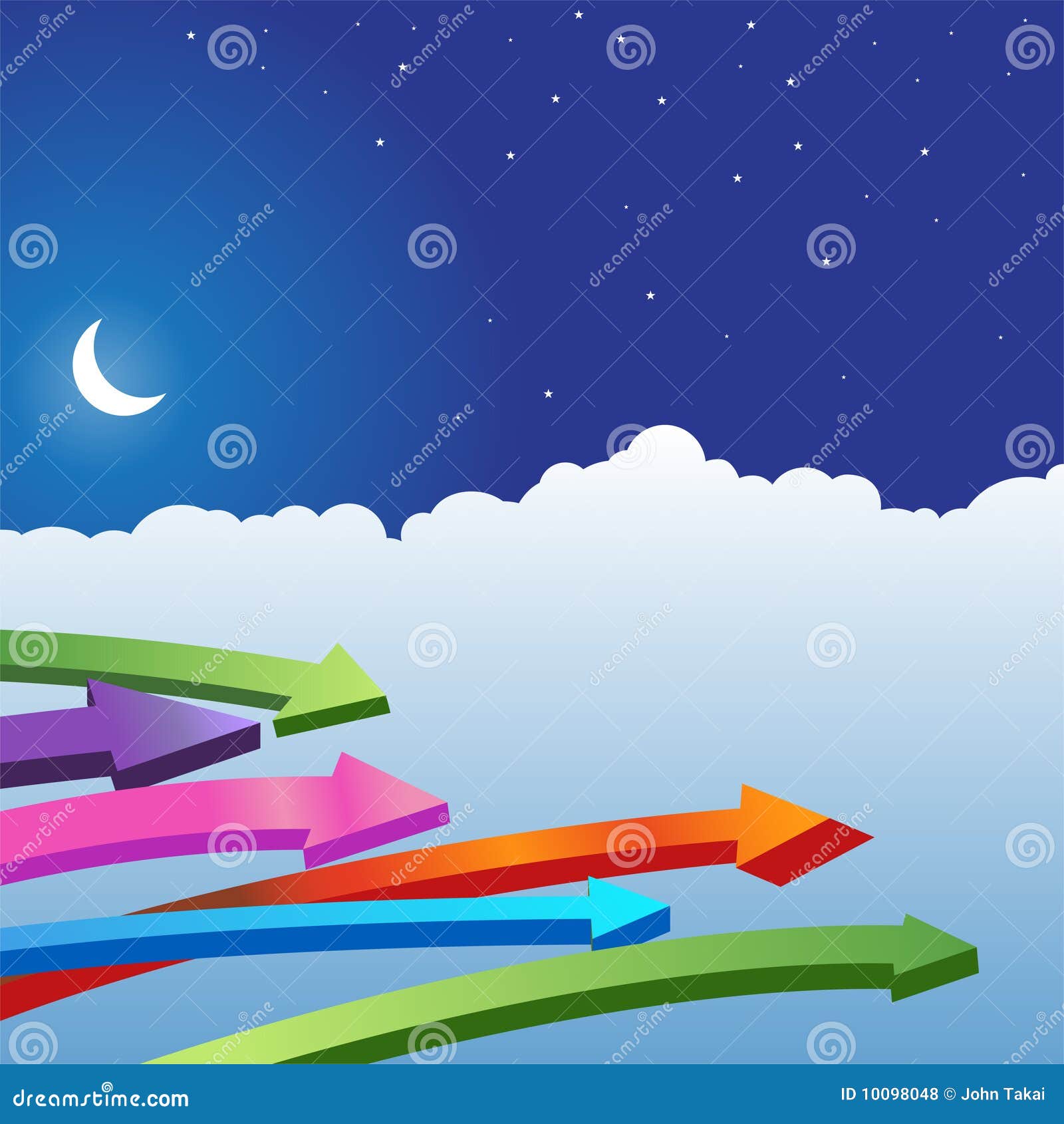 Night Sky Scene - Arrows stock vector. Illustration of design - 10098048