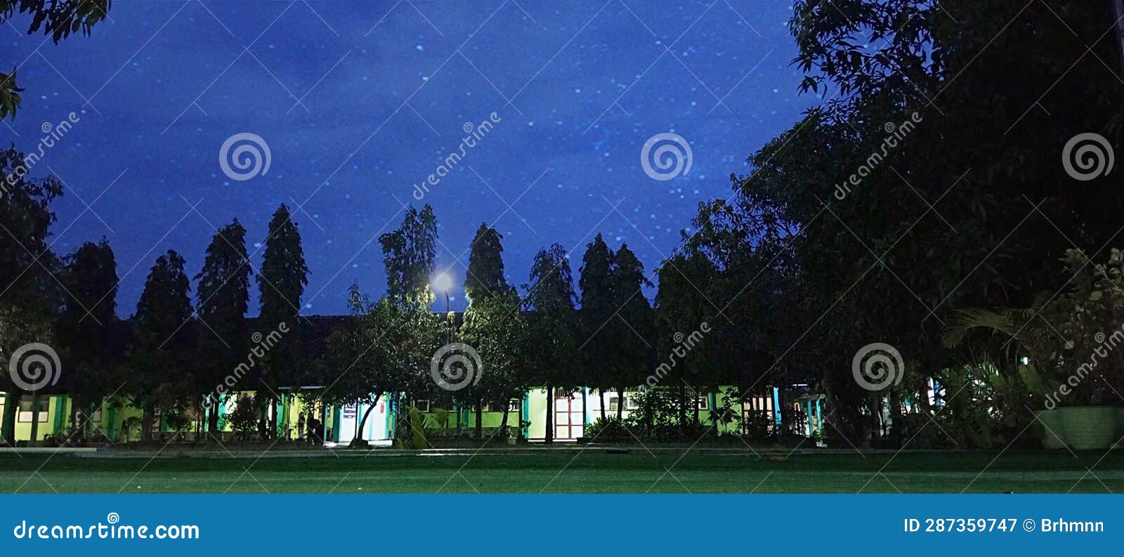 The Night Sky at School with Stars Scattered Stock Image - Image of ...