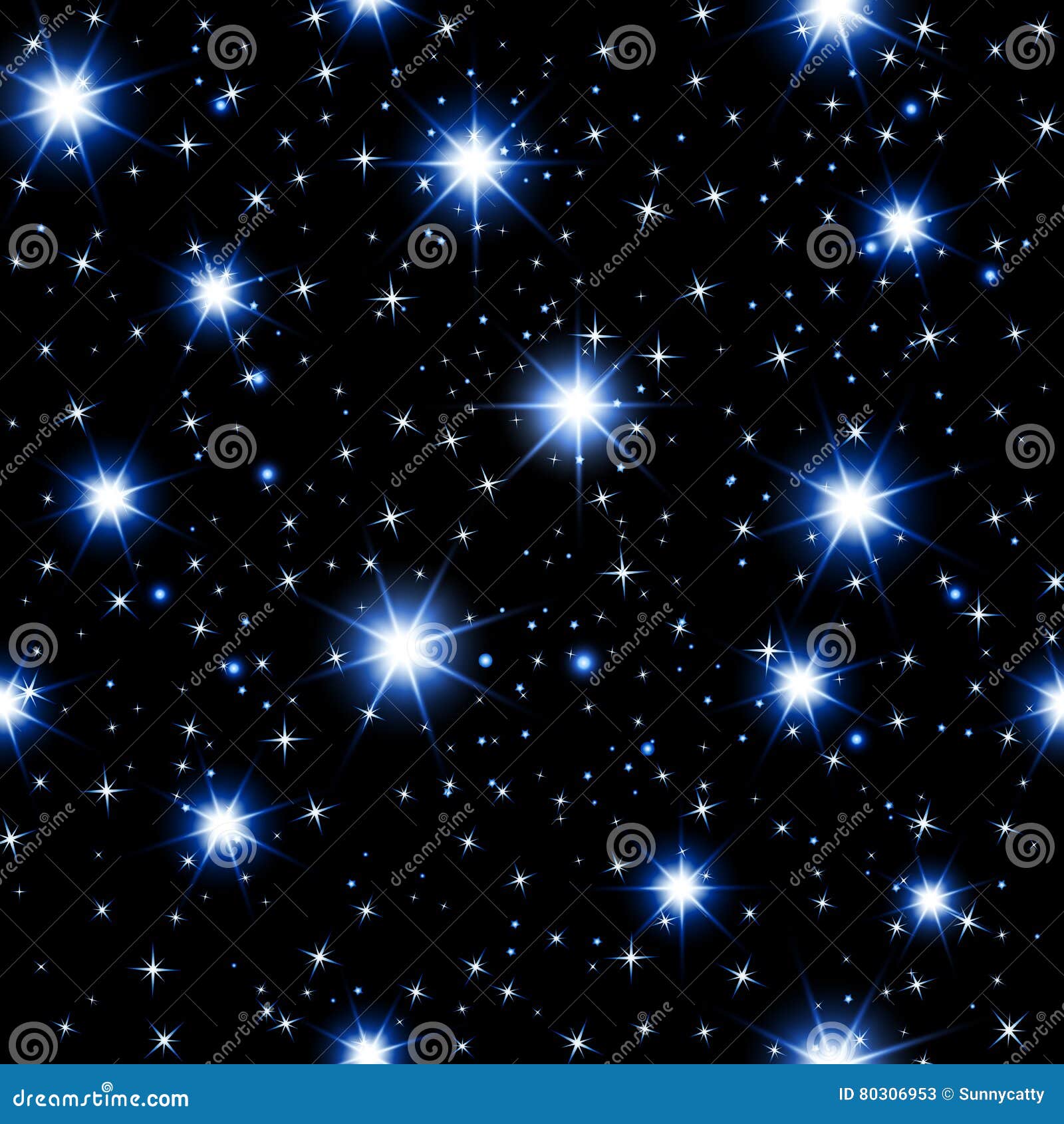 Night Sky Seamless Pattern with Glowing Stars. Stock Vector ...