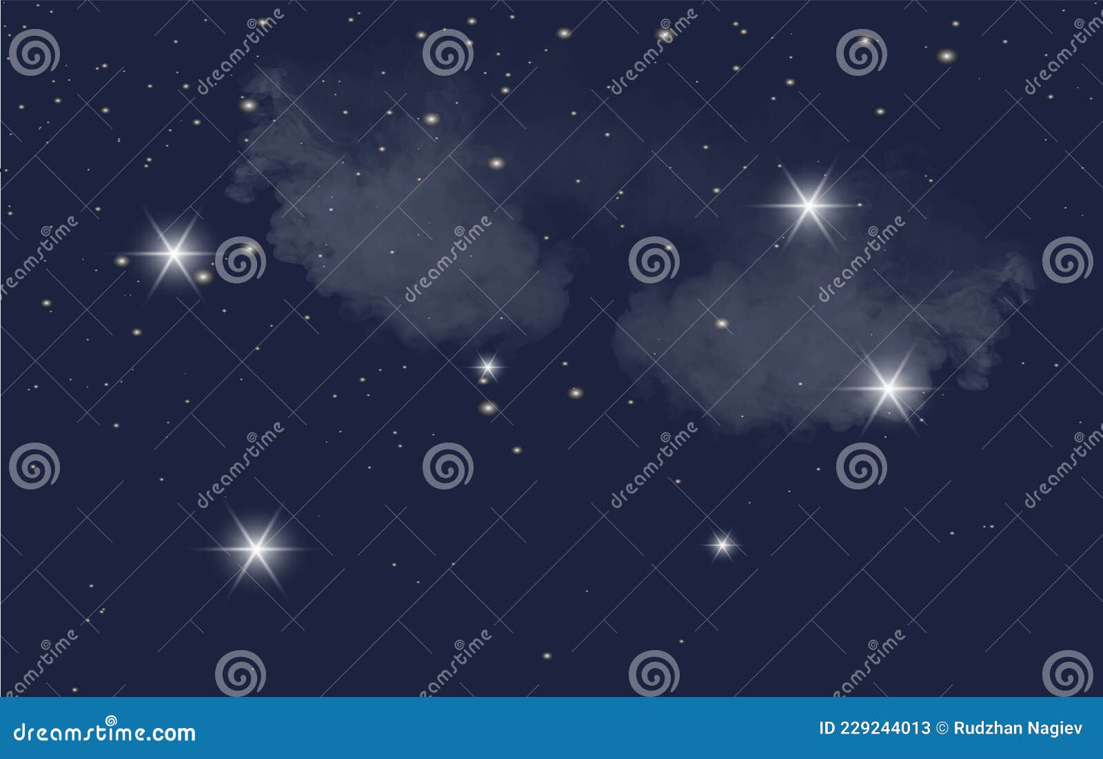Night sky seamless pattern stock vector. Illustration of space - 229244013