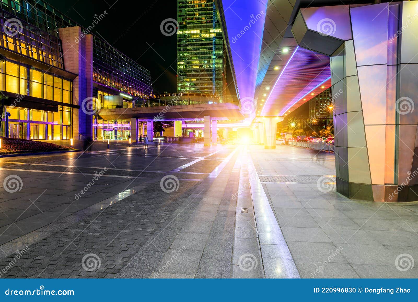 Night Sky Square Road and City Building Scenery in Shanghai Editorial ...