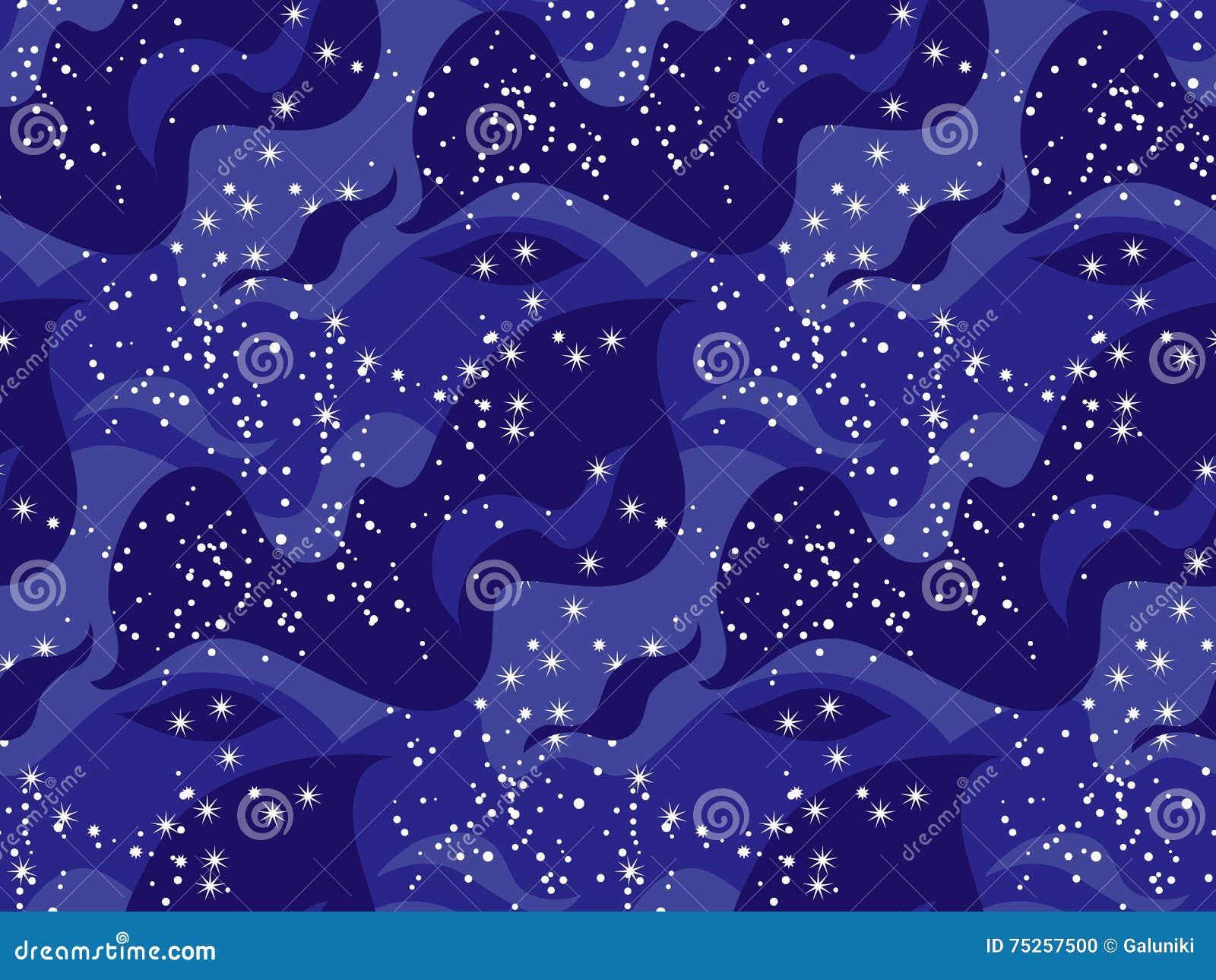 Night Sky with Star Seamless Pattern. Stock Vector - Illustration of ...