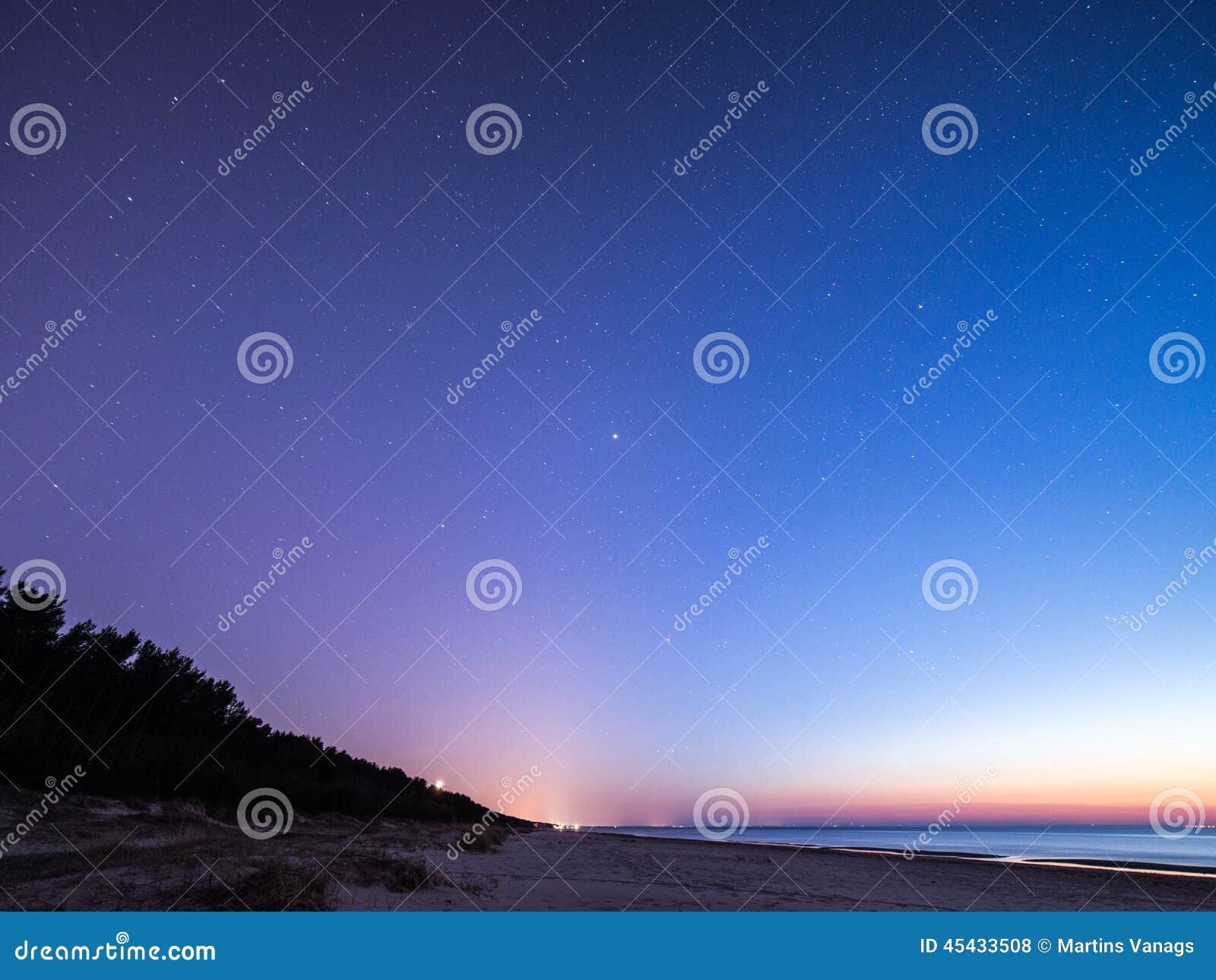 Night Sky with Stars on the Beach. Space View. Stock Photo - Image of ...