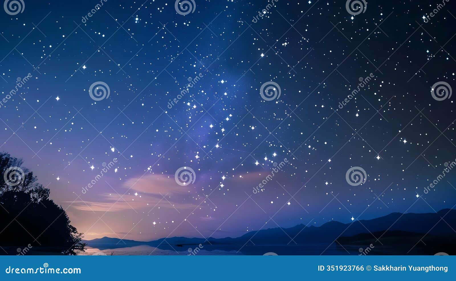 Night Sky with Stars and Celestial Alignment Stock Illustration ...