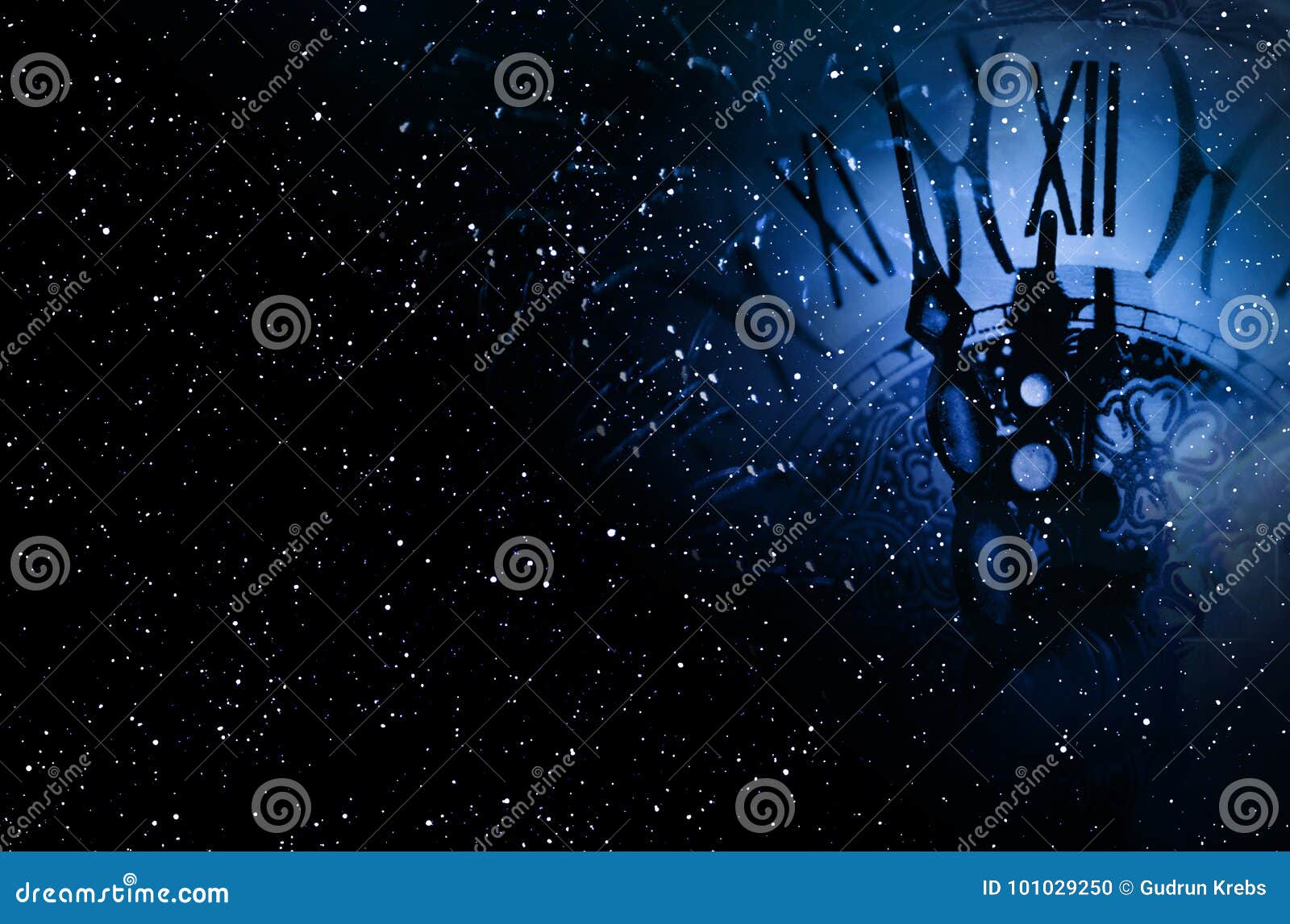 Night sky with a clock stock photo. Image of copy, abstract - 101029250