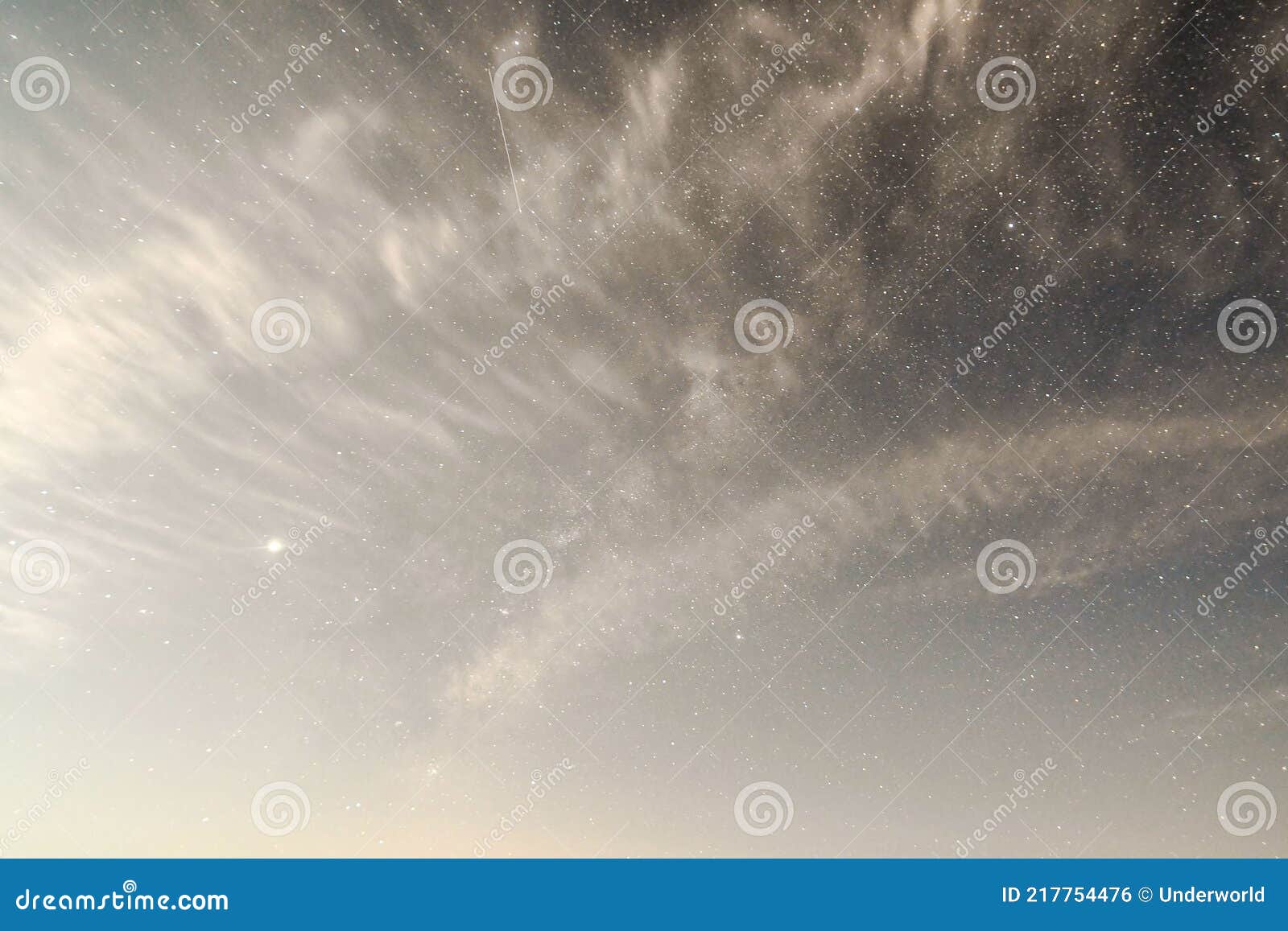 Night Sky with Stars and Clouds, Starry Night Sky Stock Photo - Image ...