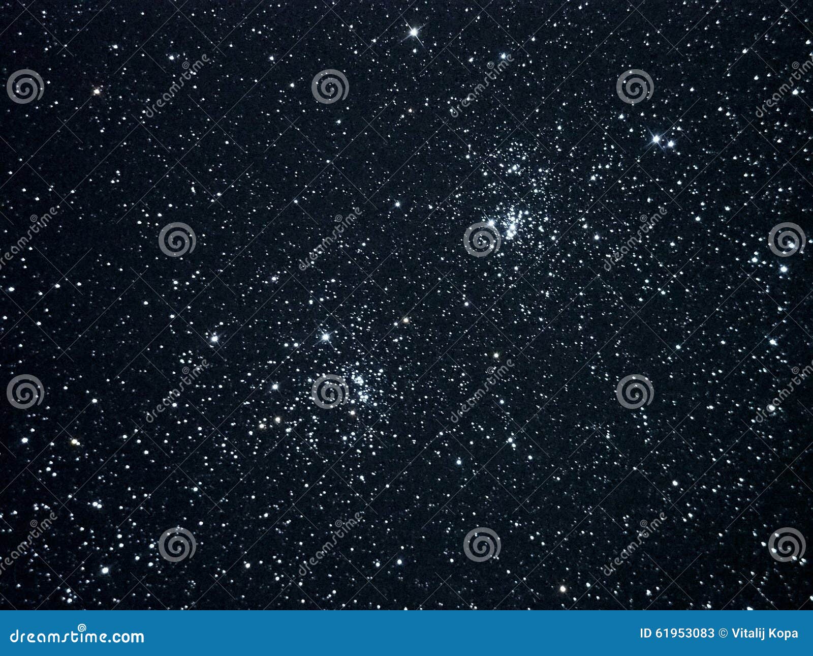 Universe Night Sky Stars Double Cluster in Perseus Constellation Stock ...