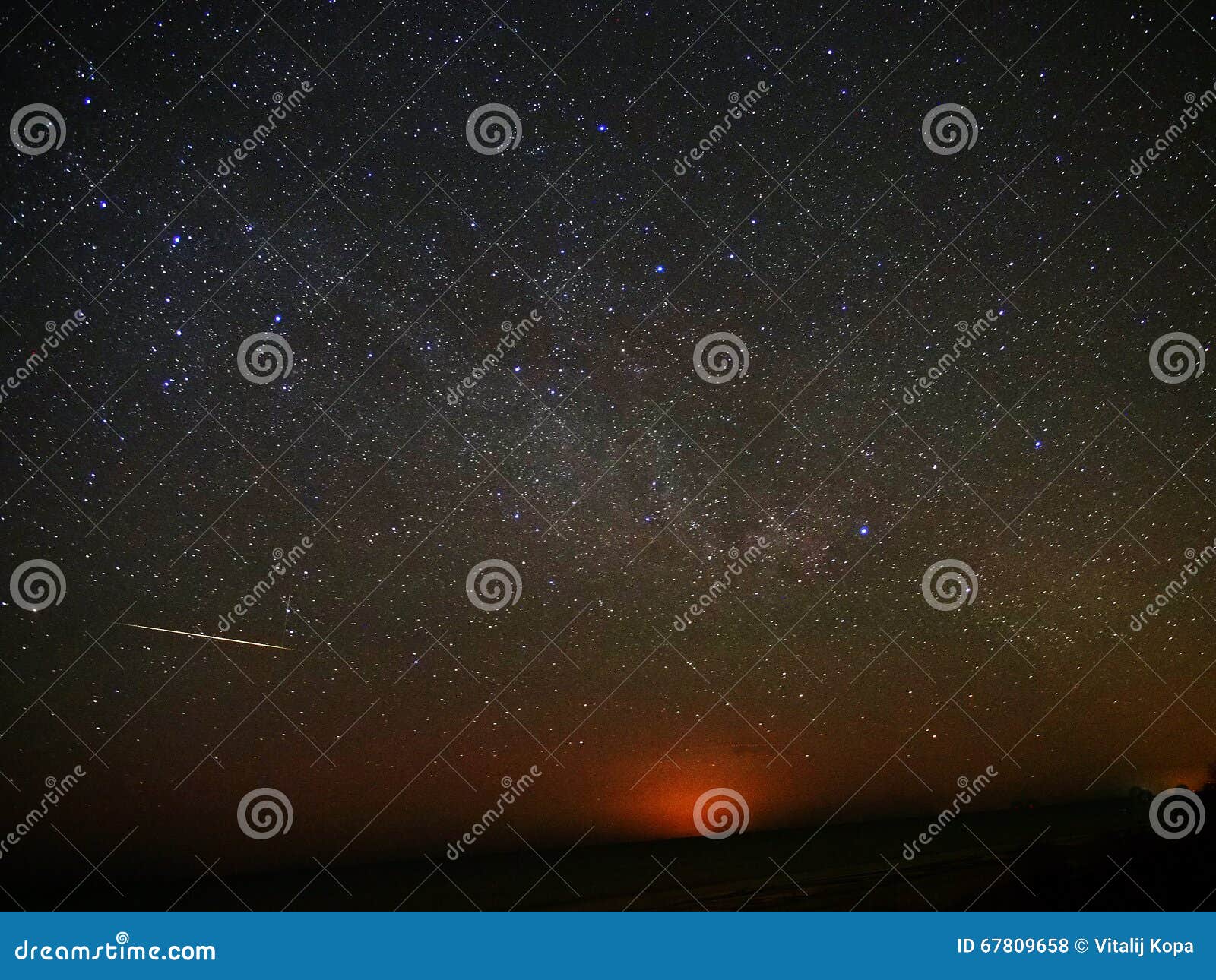 Night Sky Stars and Iridium Flare Stock Photo - Image of details ...