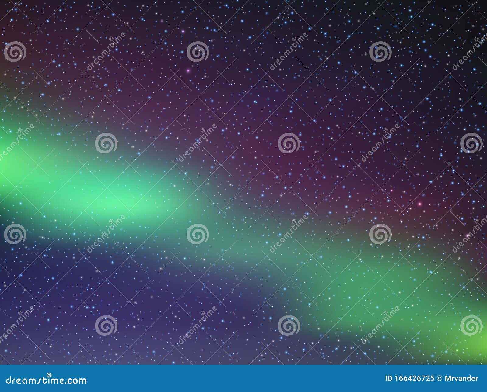 Night Sky with Stars. Northern Lights Stock Vector - Illustration of ...
