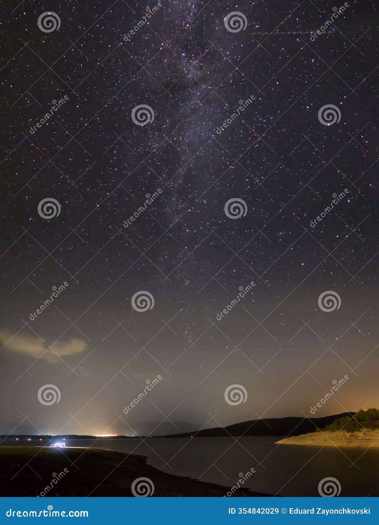 Night Sky with Stars Over Lake Sand Stock Image - Image of glitter ...