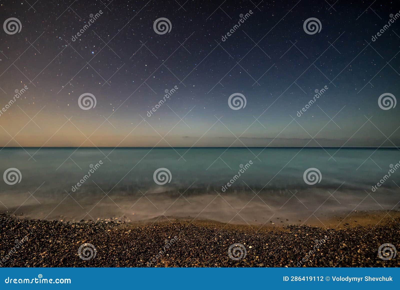 Night Sky with Stars Over the Sea Stock Photo - Image of beach ...