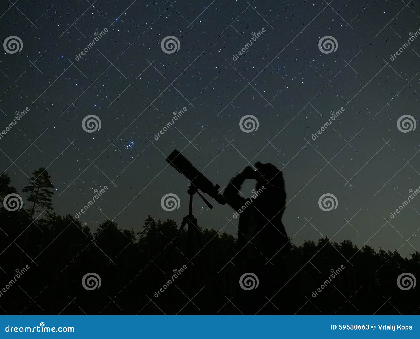 Night sky stars observing stock image. Image of telescope - 59580663