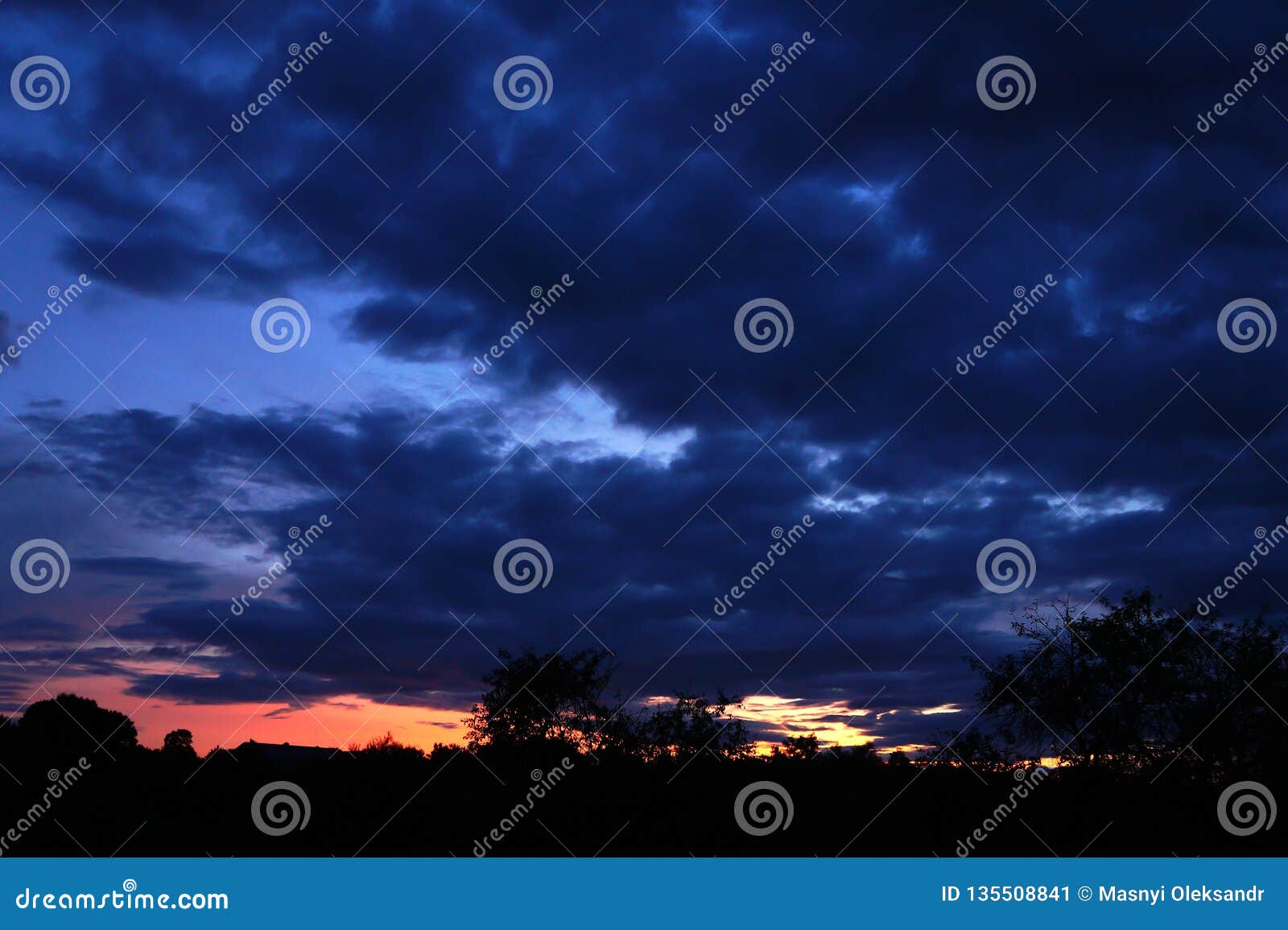 Night sky after sunset stock image. Image of cloud, dramatic - 135508841