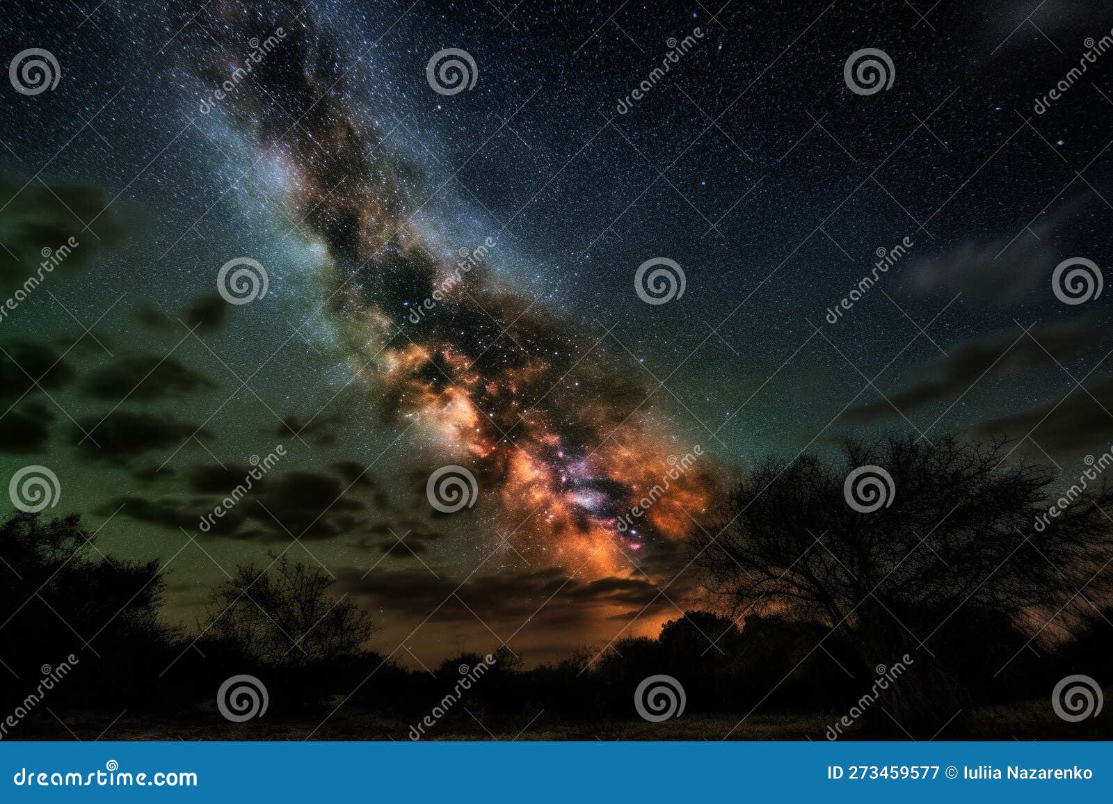 Night Sky with Unusual Nebula. AI Generated Stock Illustration ...