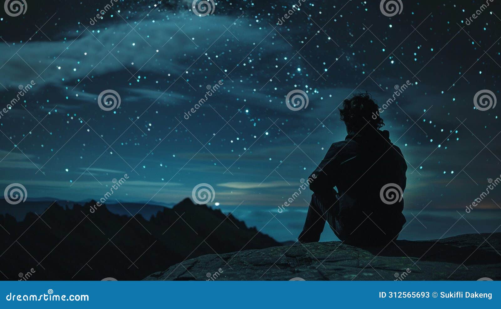 A Night Sky Viewing, Stars Twinkling in a Calming, Endless Rhythm Stock ...