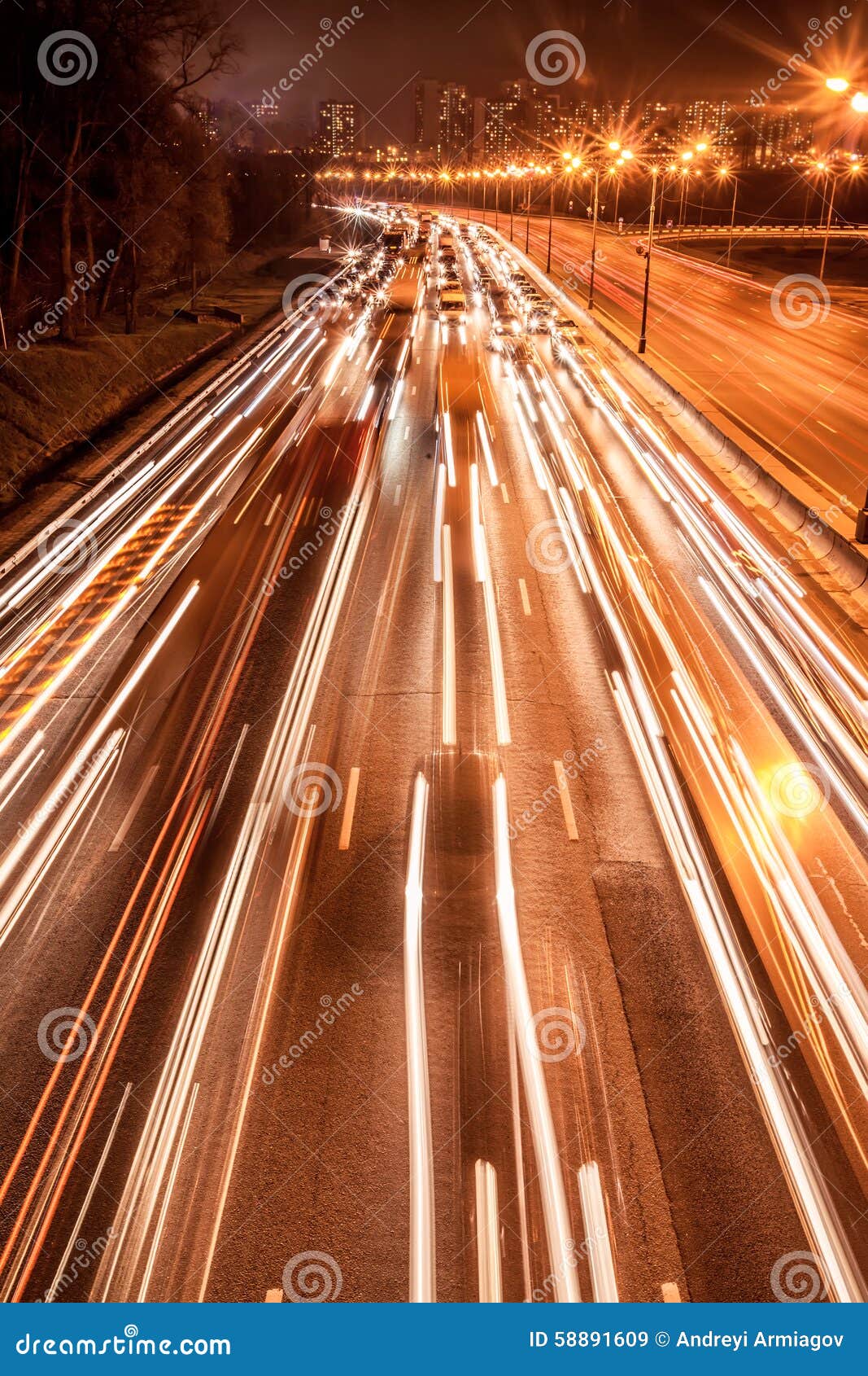 Night Speed Traffic road stock image. Image of highway - 58891609