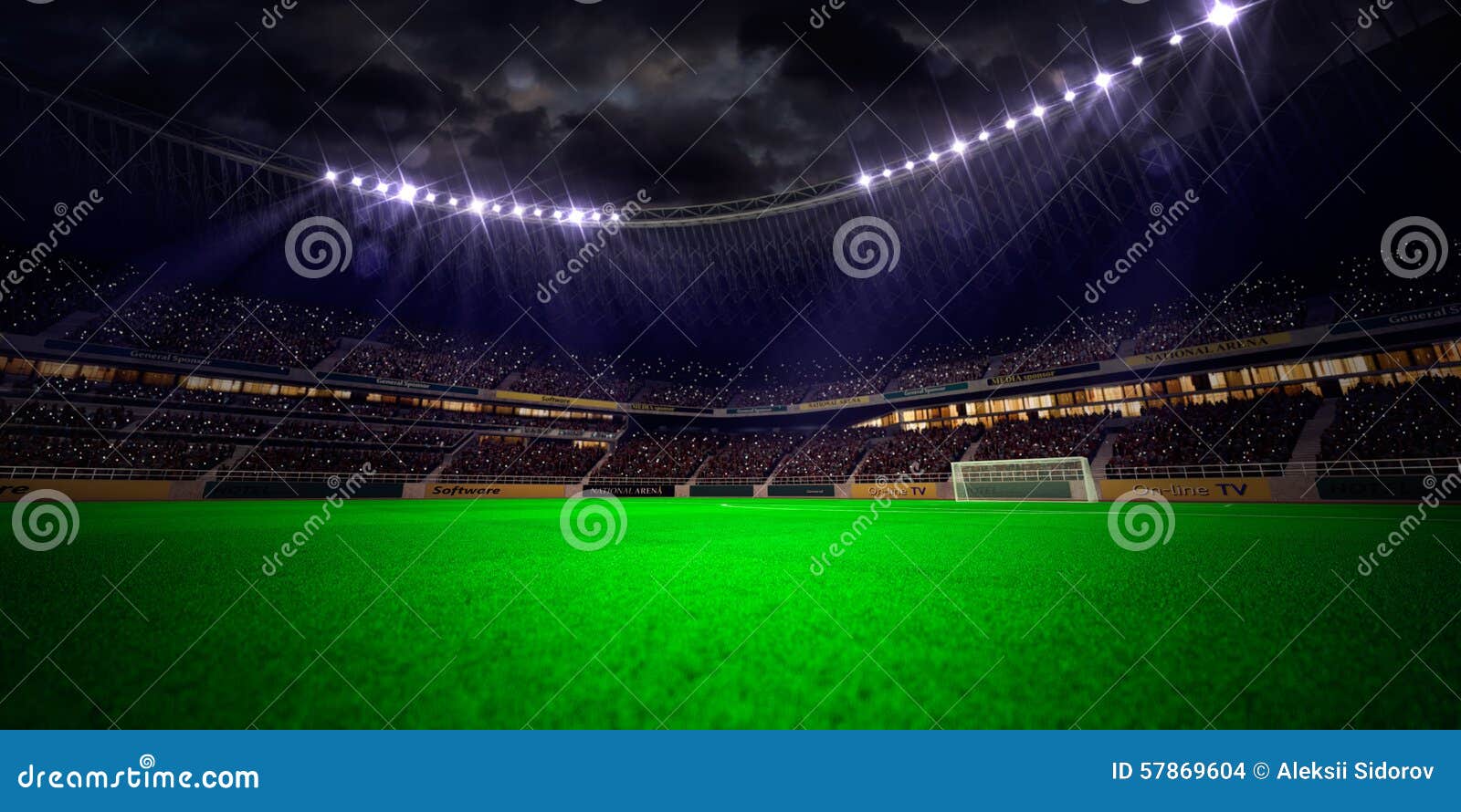 Night Stadium Arena Soccer Field Stock Photo | CartoonDealer.com #57869604