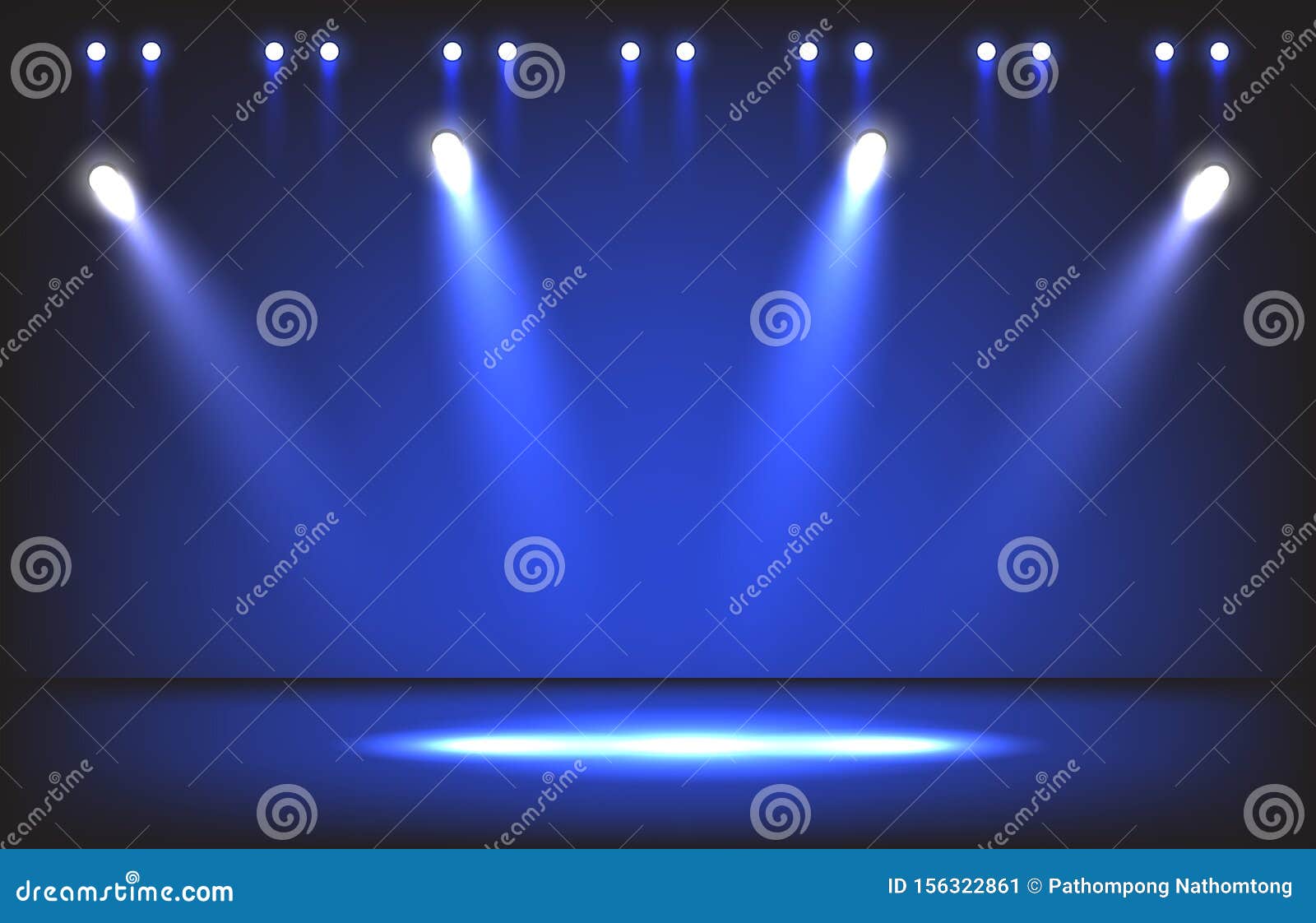 Set Of Spotlight. Scene Illumination Collection Isolated On Transparent ...
