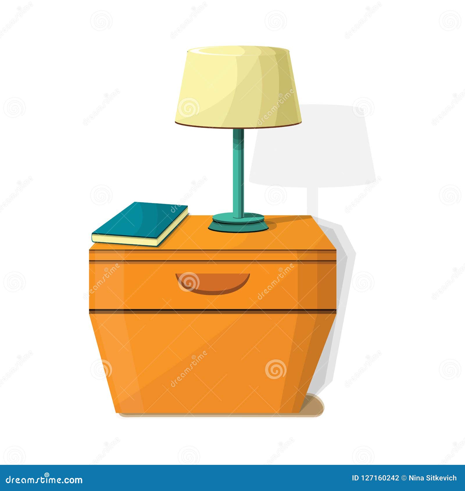 Night Stand Lamp Icon, Cartoon Style Stock Vector - Illustration of ...