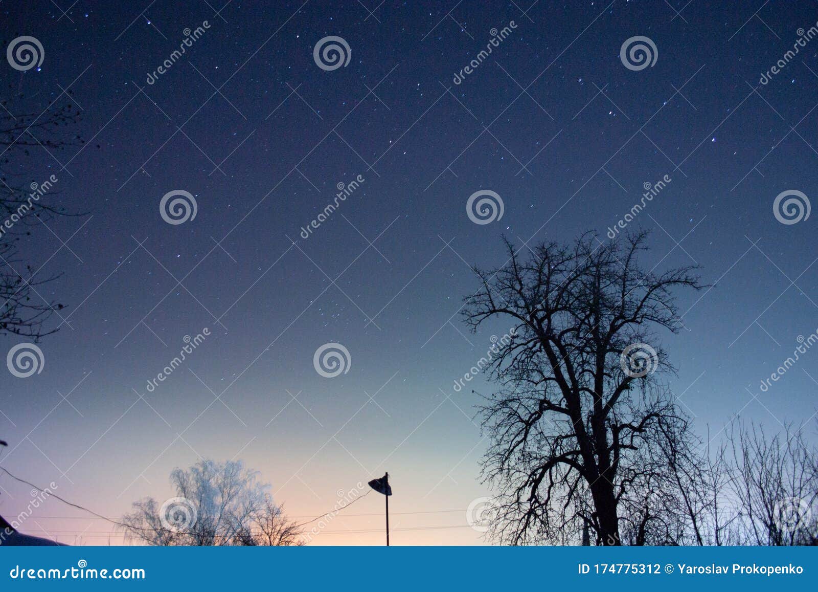 Night Starry Sky in the Countryside Stock Photo - Image of exposure ...