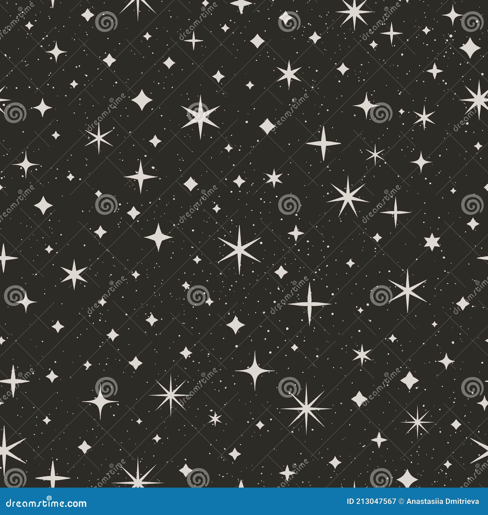 Night Starry Sky Seamless Pattern. Space Vector Background Stock ...