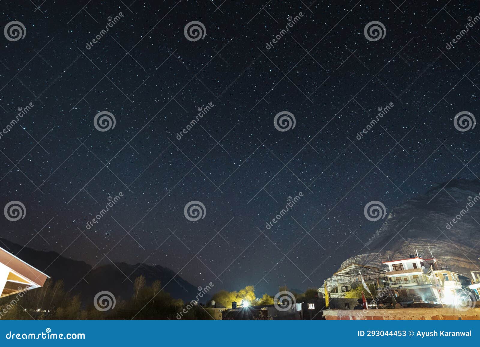 Night stars in Kaza, stock image. Image of spiti, star - 293044453