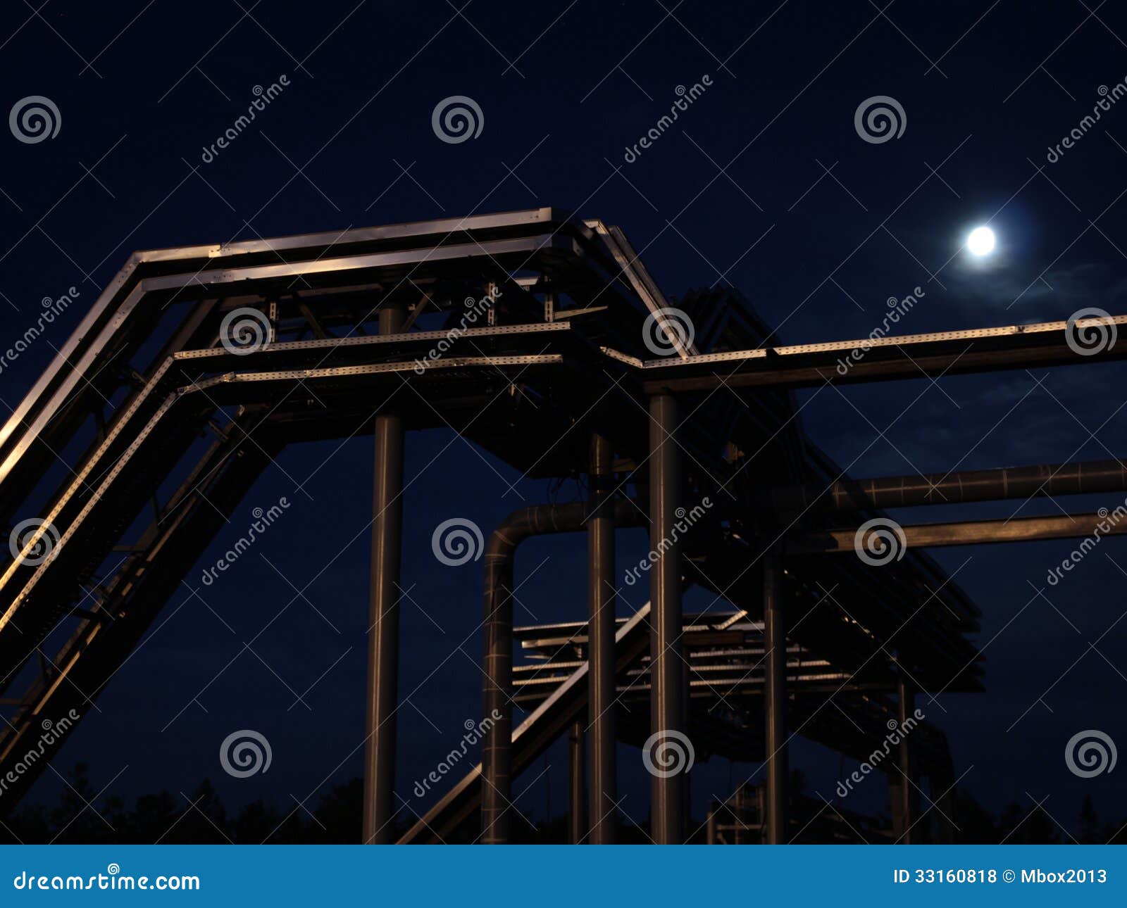 Night Steel Cable Rack of Low-voltage Electrical Stock Photo - Image of ...