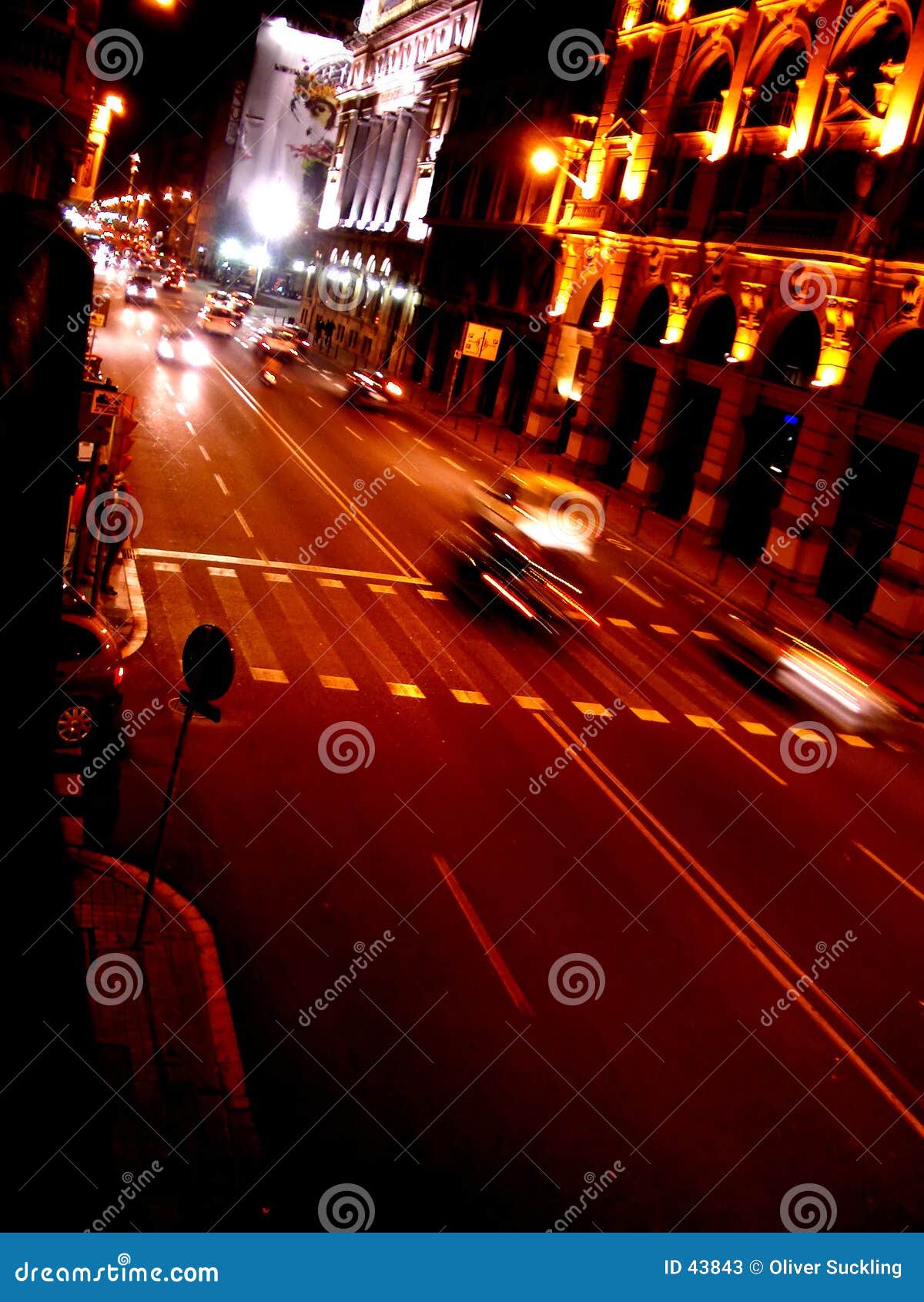 Night street stock image. Image of orange, concrete, byway - 43843