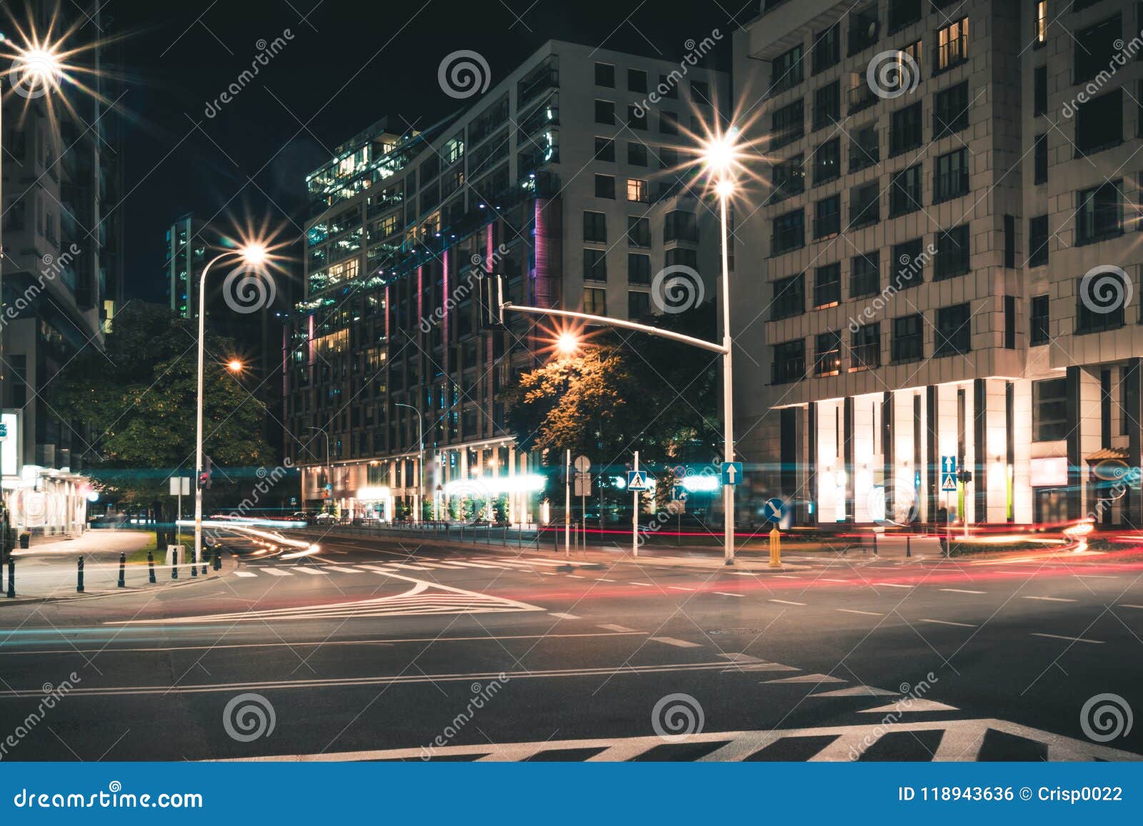 Night Street in the Background Stock Photo - Image of design, modern ...