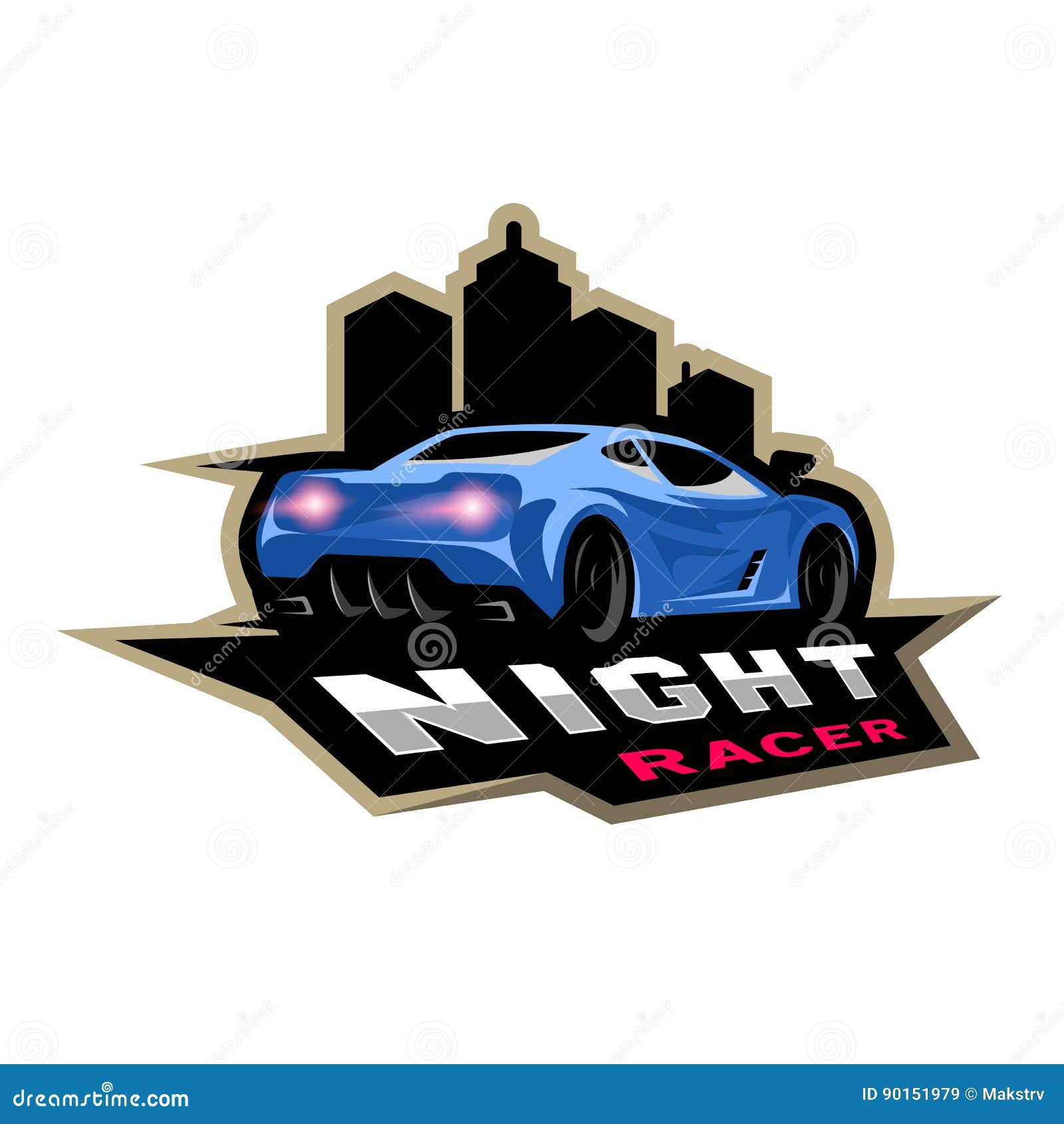 Night Street Racer, Emblem, Logo. Stock Vector - Illustration of power ...