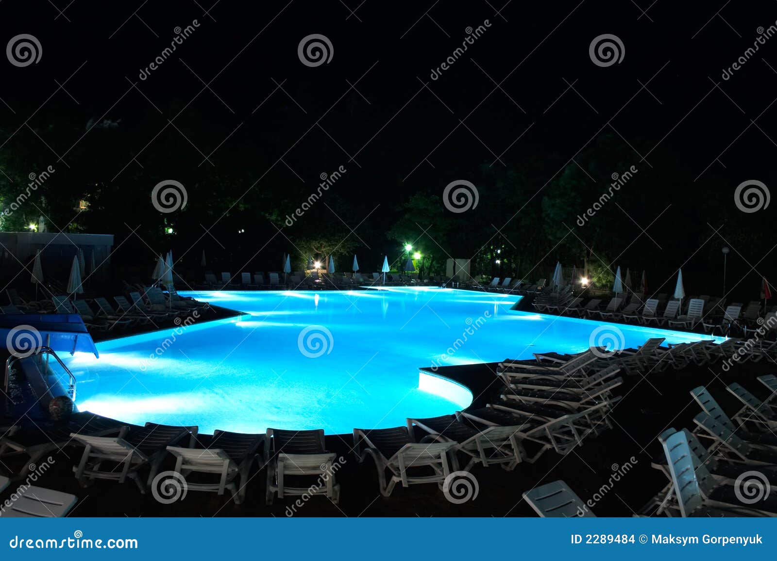 Night swimming pool stock photo. Image of peoples, hotel - 2289484