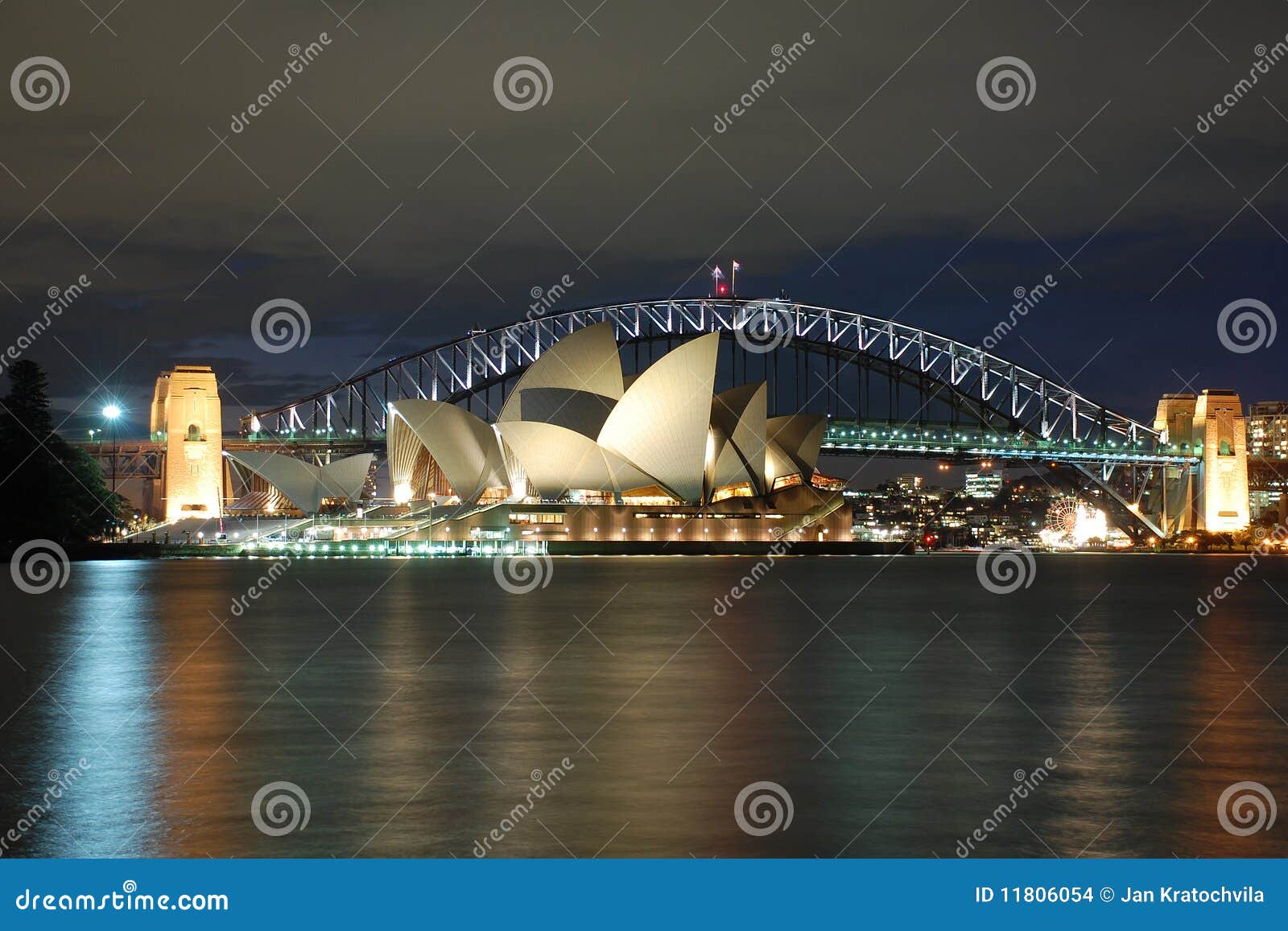 Night Sydney Opera House with Harbour Bridge Editorial Stock Image ...