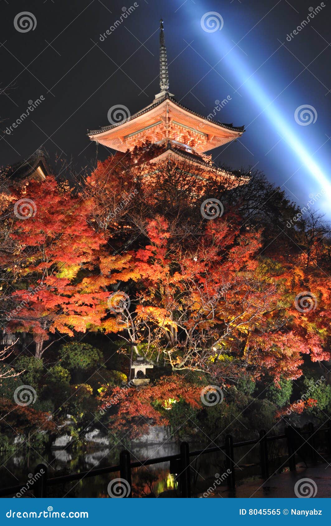 Night Temple stock image. Image of night, scenery, maple - 8045565