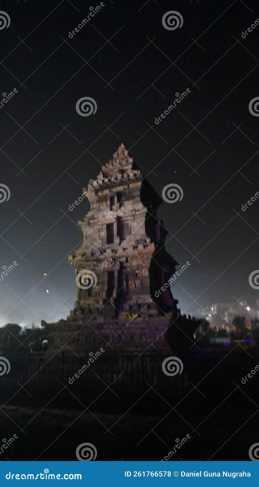 Night at the temple Dieng stock photo. Image of painting - 261766578