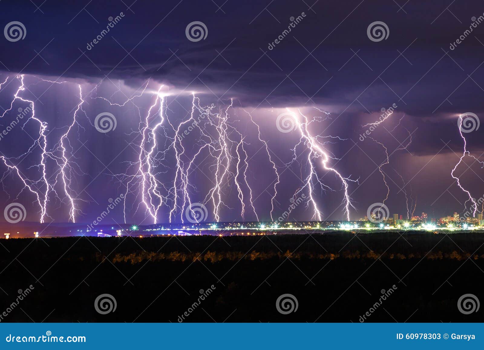 Thunder Lightning Bolts Isolated On Black Background, Abstract Electric ...
