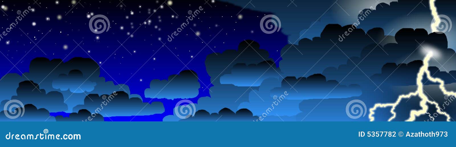 Night Thunderstorm Banner stock illustration. Illustration of site ...