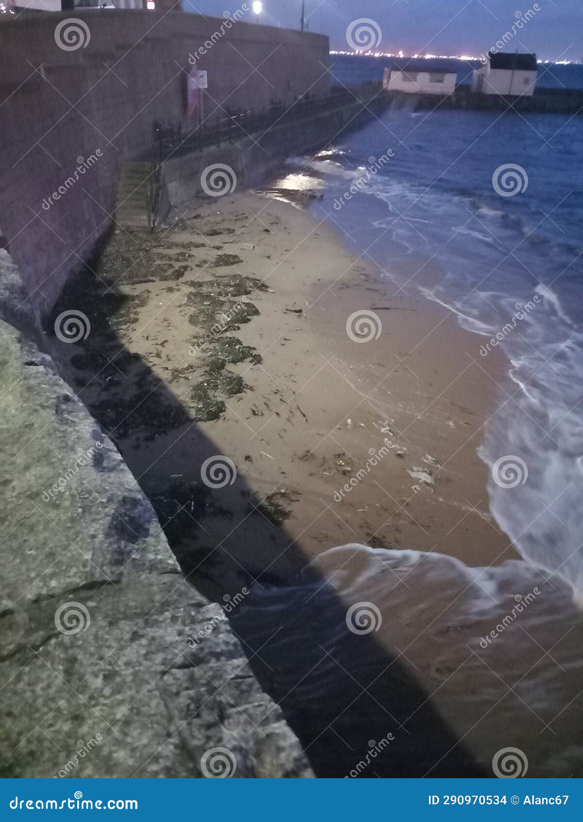 Night Tide on the Fish Sands Hartlepool Stock Photo - Image of sands ...