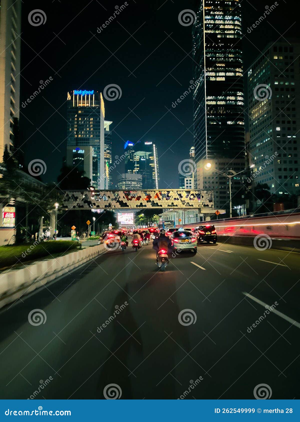 Night Time in Jakarta, Indonesia. Editorial Stock Image - Image of time ...