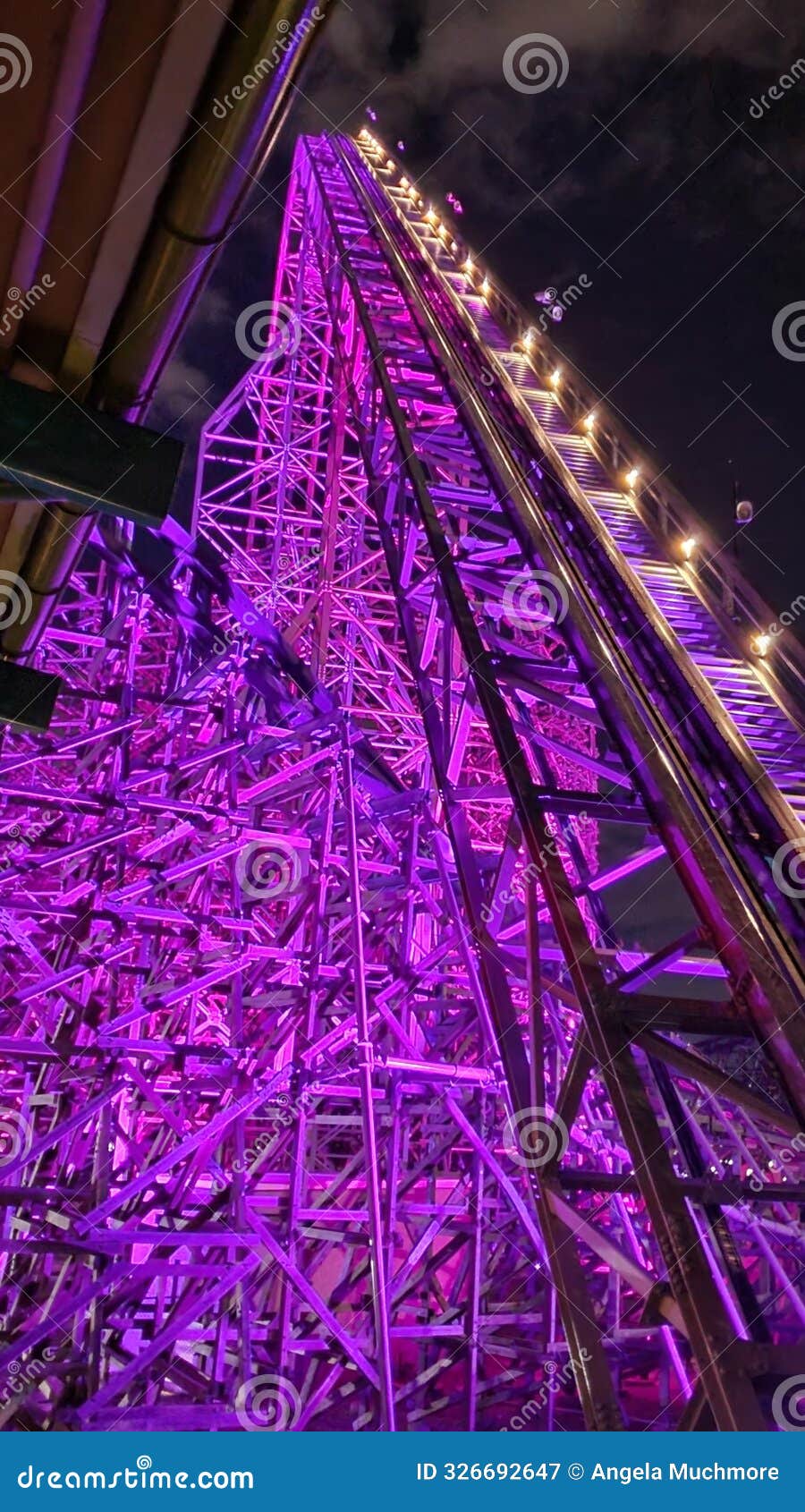 Night-time Coaster Riding Theme Park Stock Image - Image of travel ...